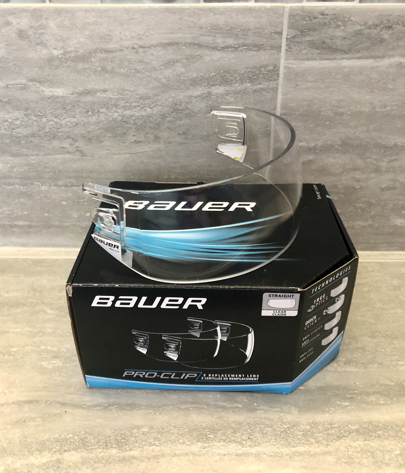 New! Bauer Pro Clip Straight Visor Clear | SidelineSwap
