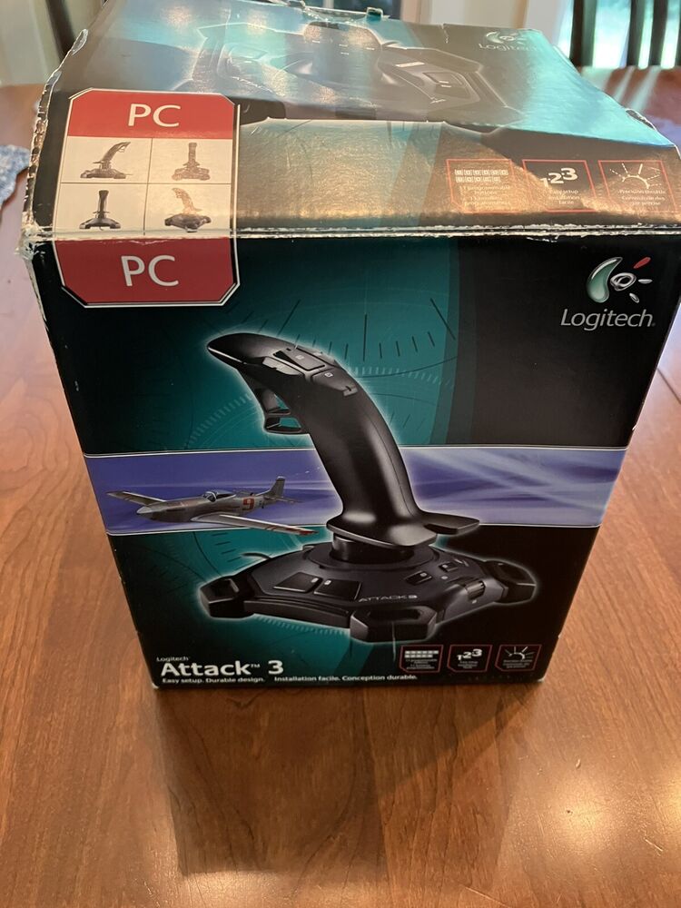 Logitech Attack 3 Gaming Joystick PC USB ATK3 Flight Stick - New Open ...