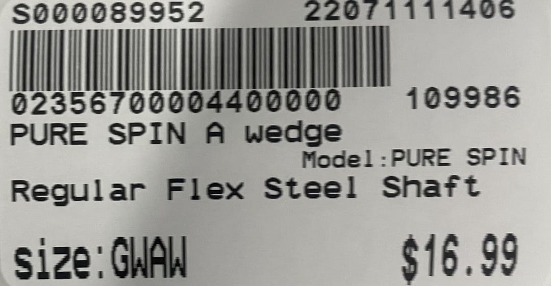 Used Pure Spin Gap Approach Wedge Regular Flex Steel Shaft Wedges ...