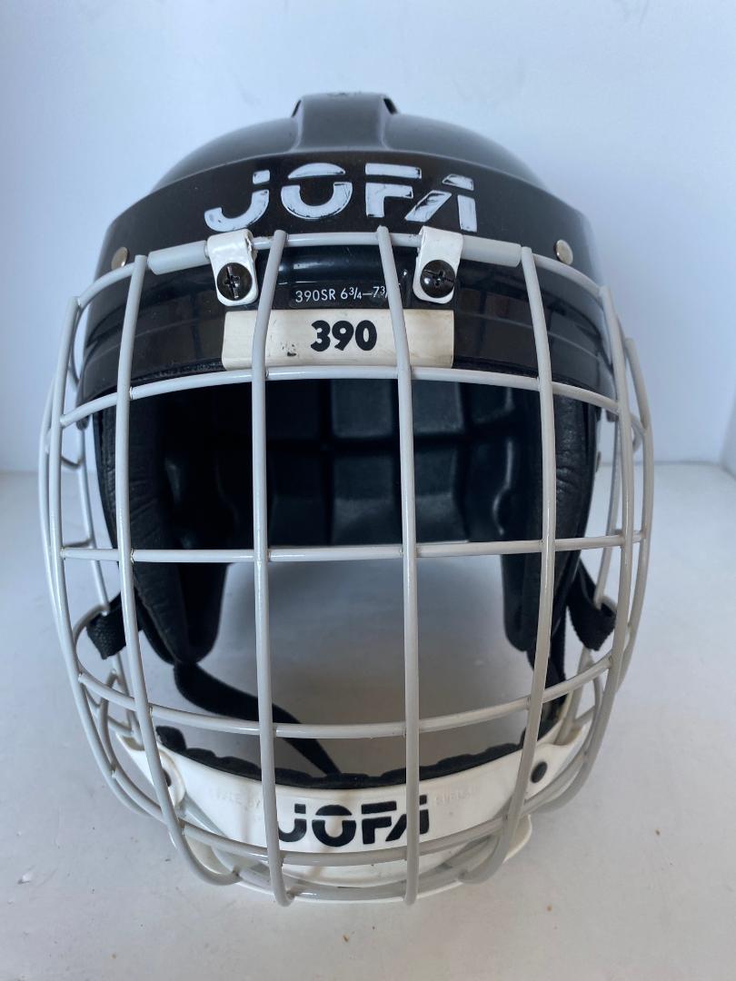 JOFA 390 SR 6 3/4 - 7 3/8 BLACK HOCKEY HELMET COMBO MADE IN SWEDEN ...