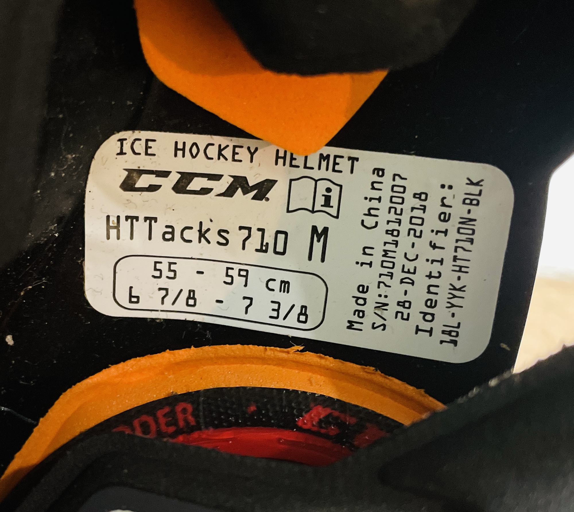 Used Medium CCM Tacks 710 Pro Stock Helmet - Black | SidelineSwap