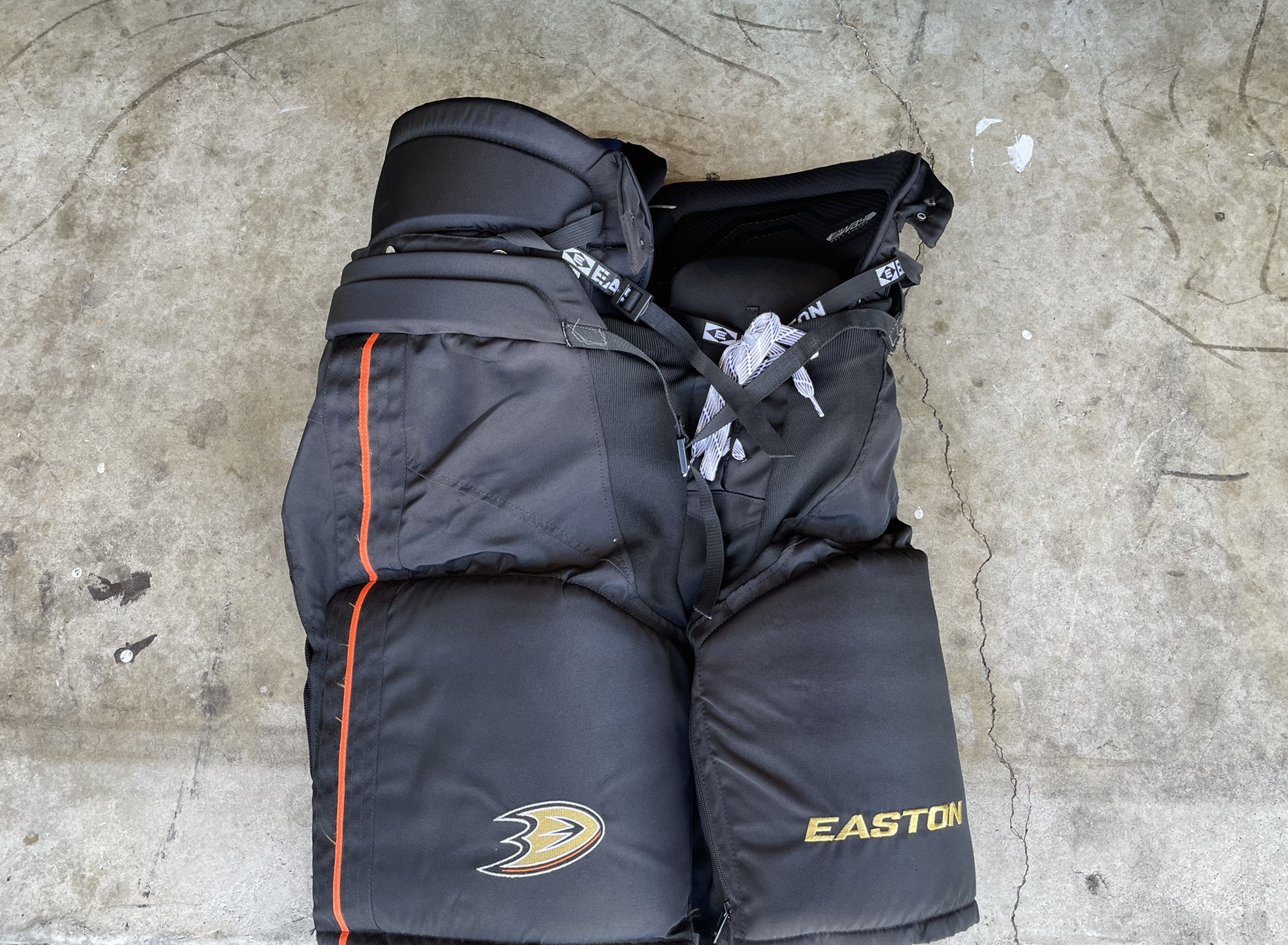 Senior XL Easton Pro Anaheim Ducks Pro Stock Hockey Pants | SidelineSwap