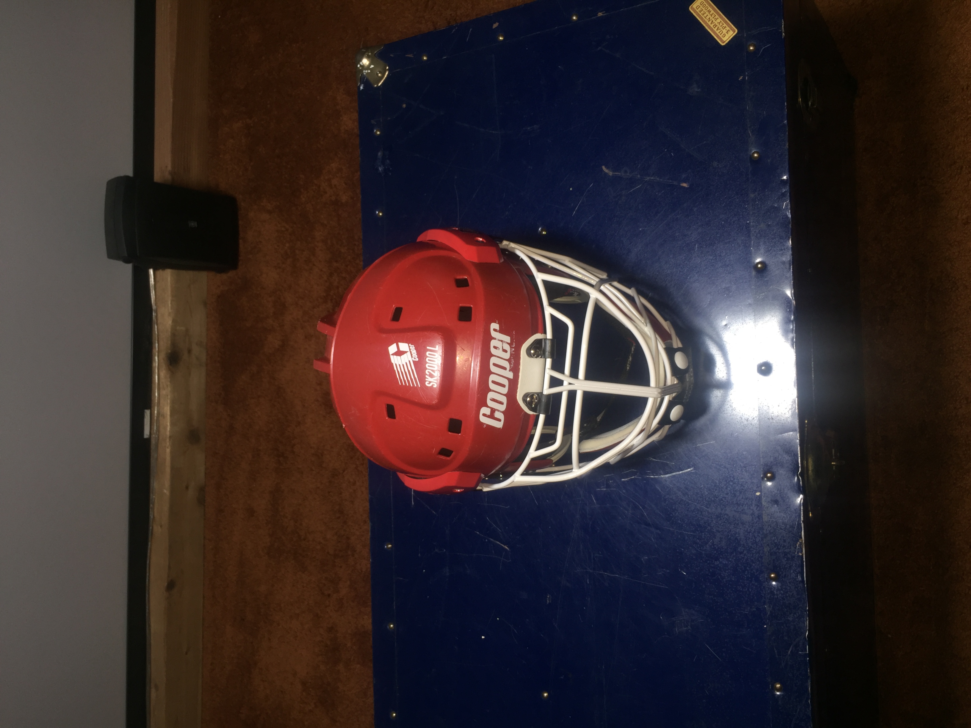 Red Senior Used Refurbished Cooper SK 2000 L Goalie Mask Pro Stock ...