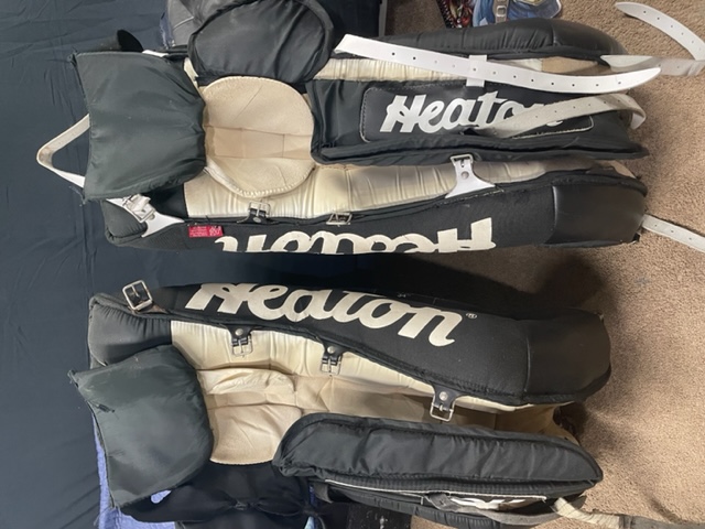 Used 34" Heaton Helite 5 Goalie Leg Pads | SidelineSwap