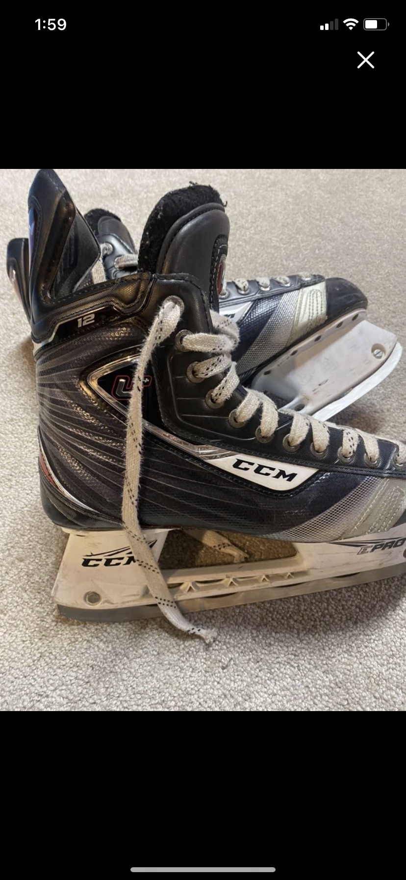Used CCM Size 10 U+ Crazy Light Hockey Skates | SidelineSwap
