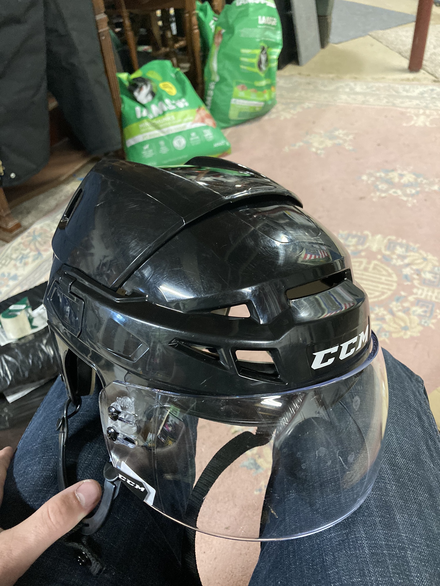New Large CCM Pro Stock Vector V08 Helmet With Visor | SidelineSwap