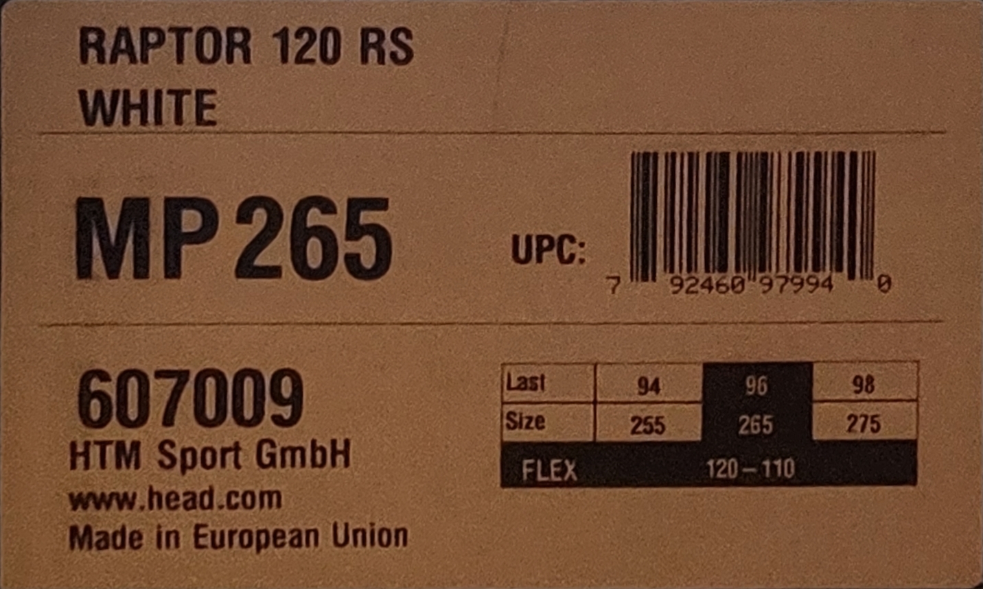 New HEAD Raptor RS 120 Ski Boots 26.5 | SidelineSwap