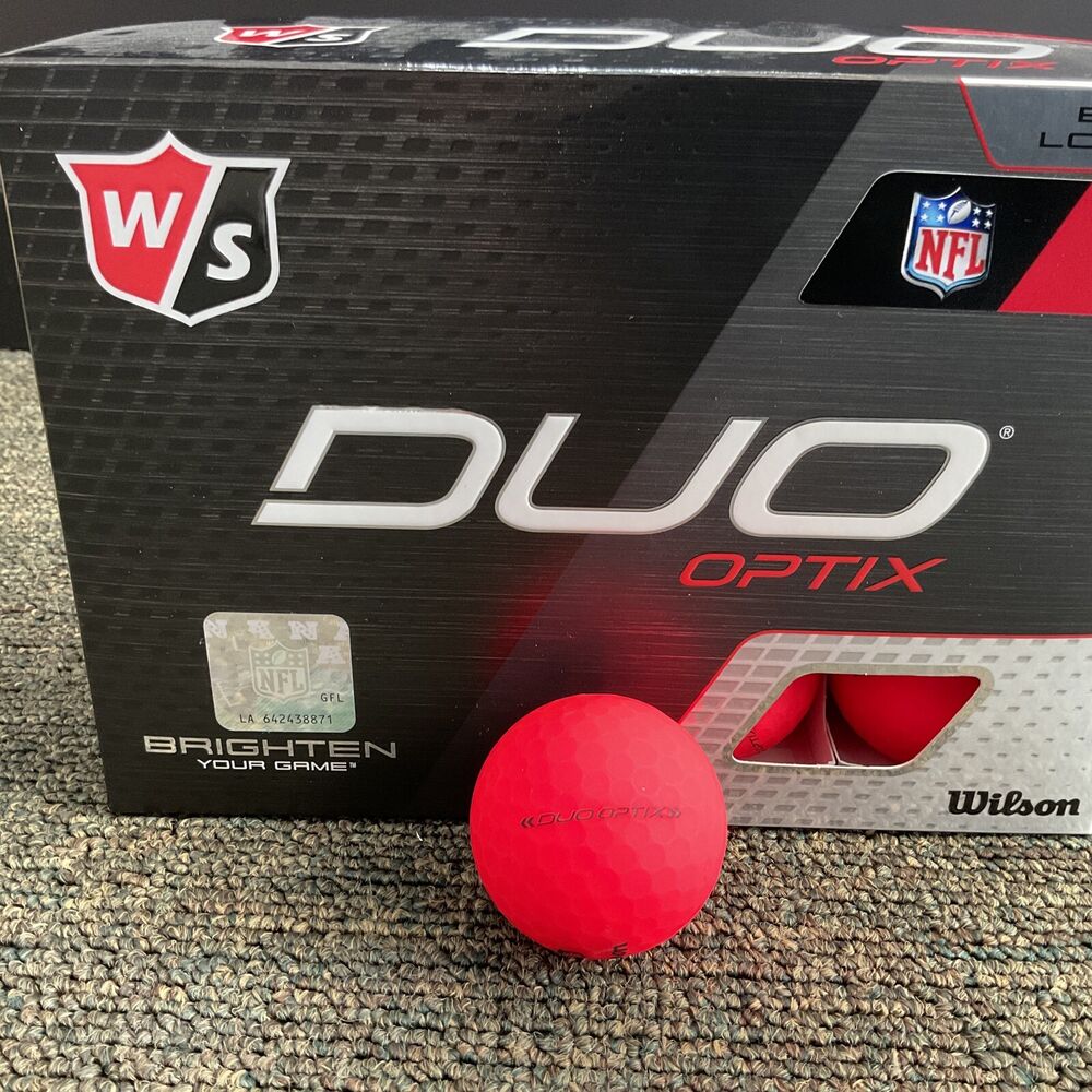 Wilson Staff Duo Optix Red NFL Golf Balls Atlanta Falcons 12 Count Box ...