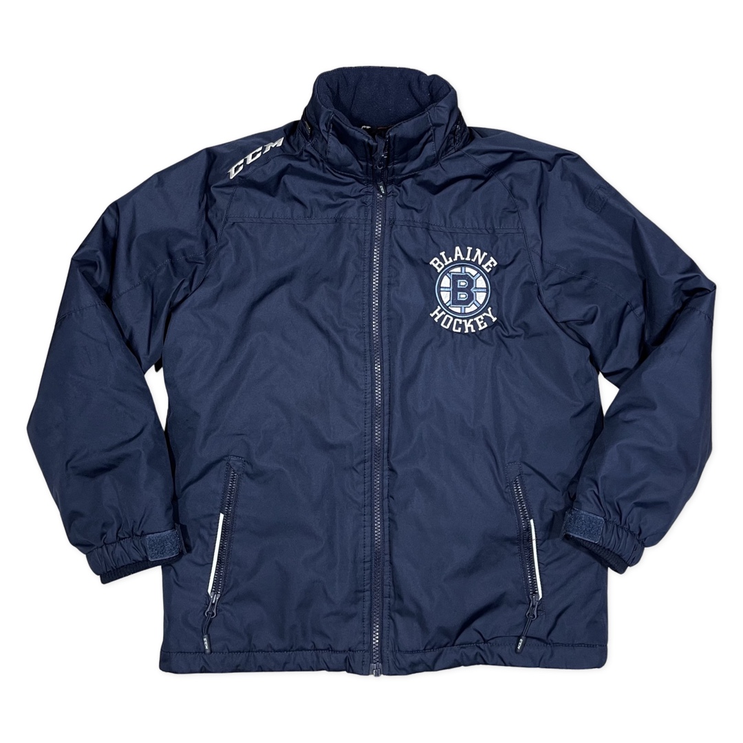 CCM Hockey navy youth medium heavyweight Blaine winter jacket removable ...