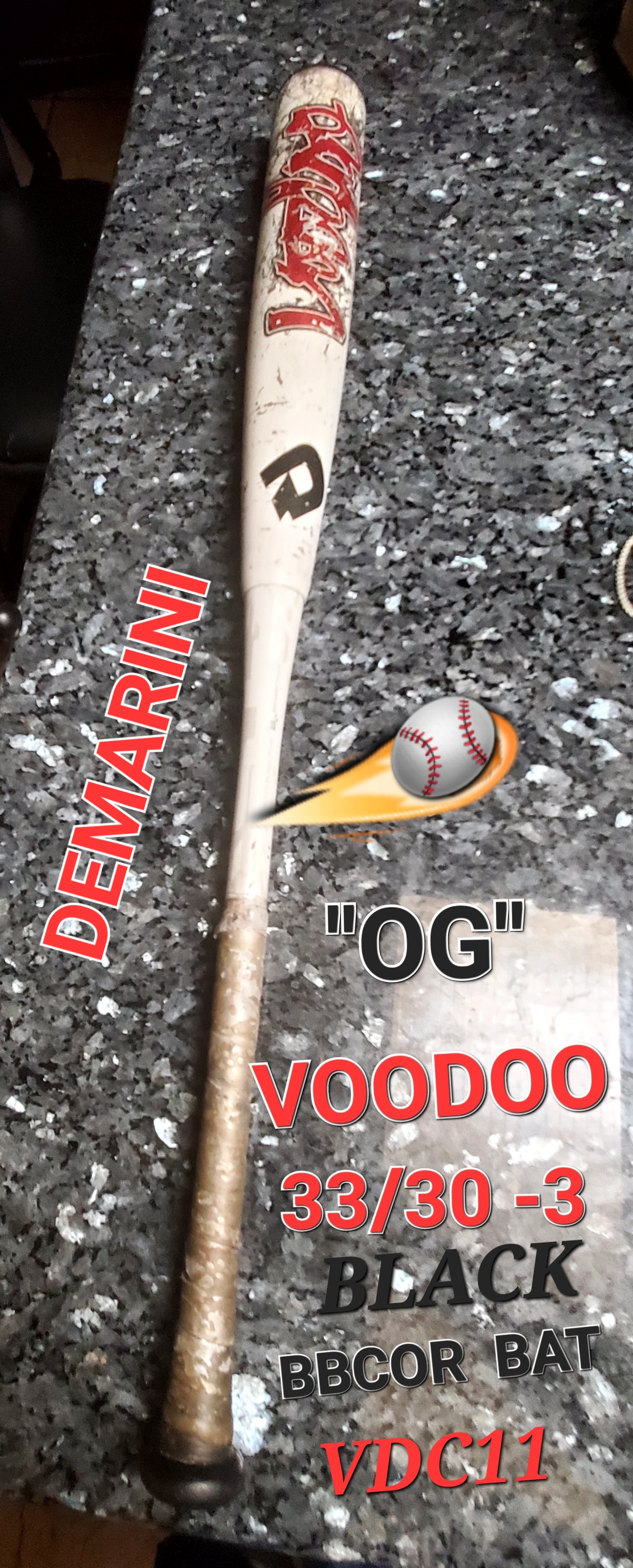*RARE* "OG" DEMARINI VOODOO BLACK 33/30 -3 BBCOR BAT | SidelineSwap