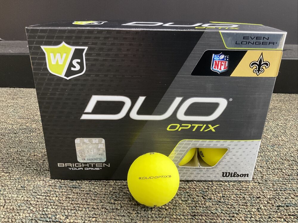 Wilson Staff Duo Optix Yellow NFL Golf Ball New Orleans Saints 12 Count ...