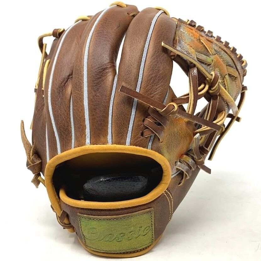 Classic 11 Inch One Piece Web Baseball Glove Tumbled Leather Right Hand ...