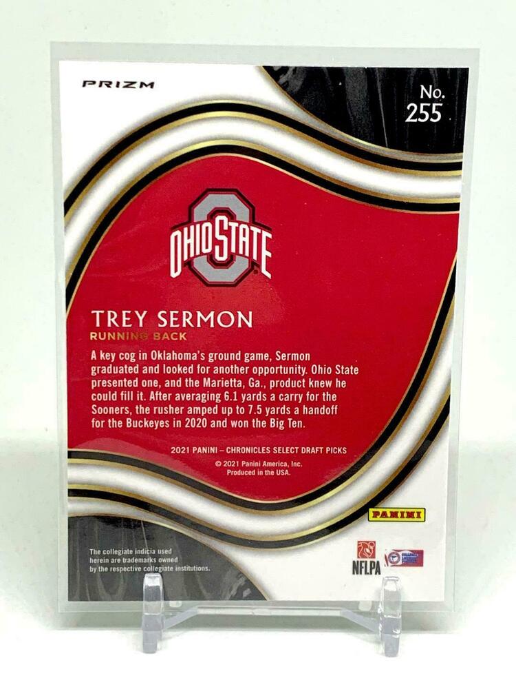 Trey Sermon RC 2021 Chronicles Select Silver Prizm Rated Rookie Pink ...