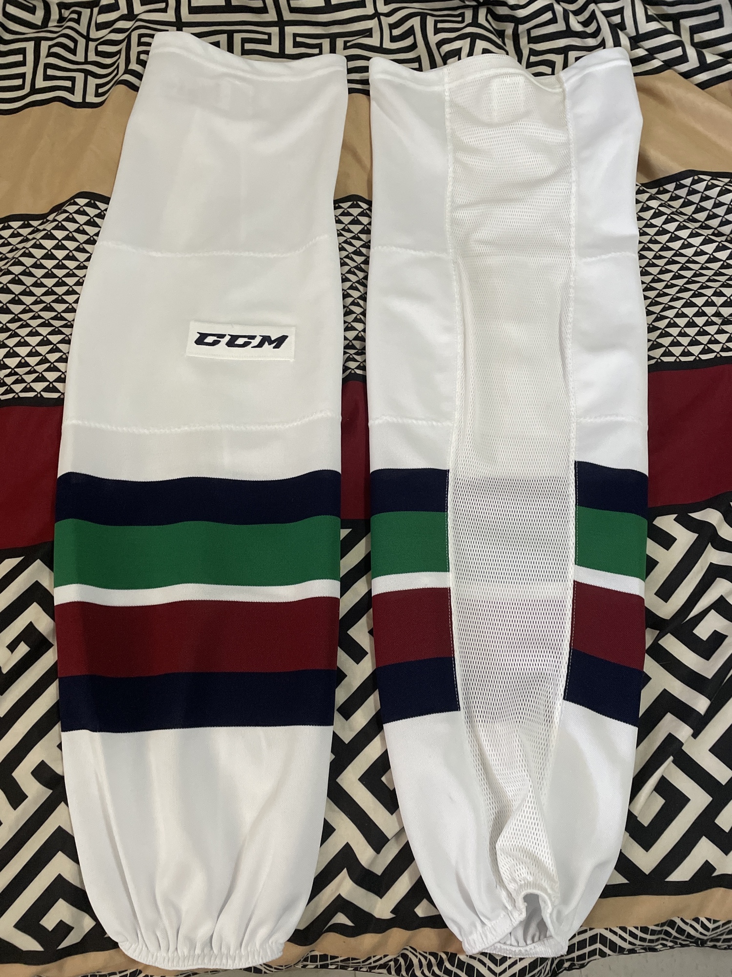 CCM Pro Stock Hockey Socks White | SidelineSwap