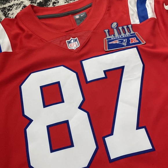Gronk New England Patriots #87 with Super Bowl patch | SidelineSwap