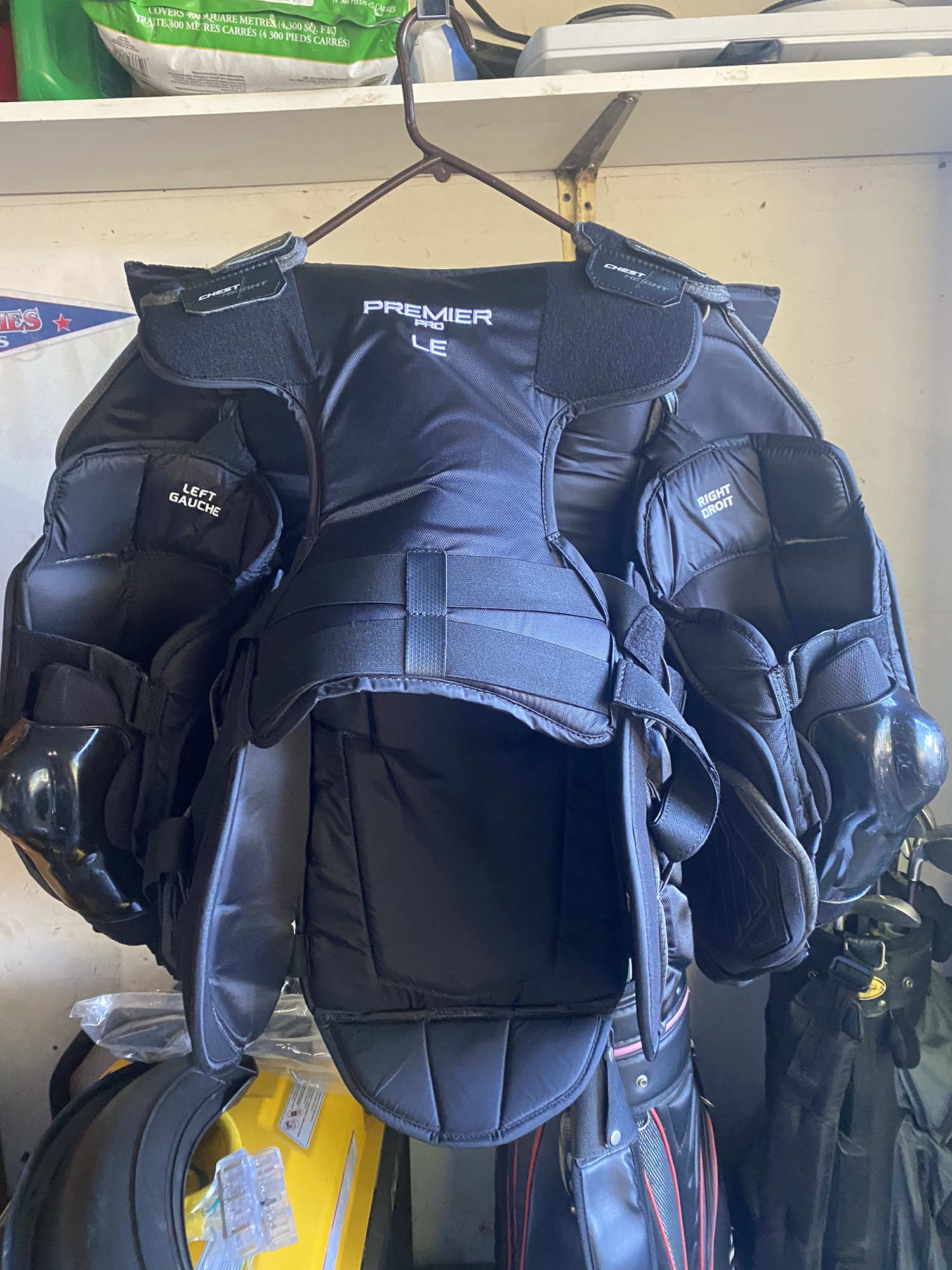 Ccm Premier Pro LE hockey goalie chest arm protector pad Size XL Black ...