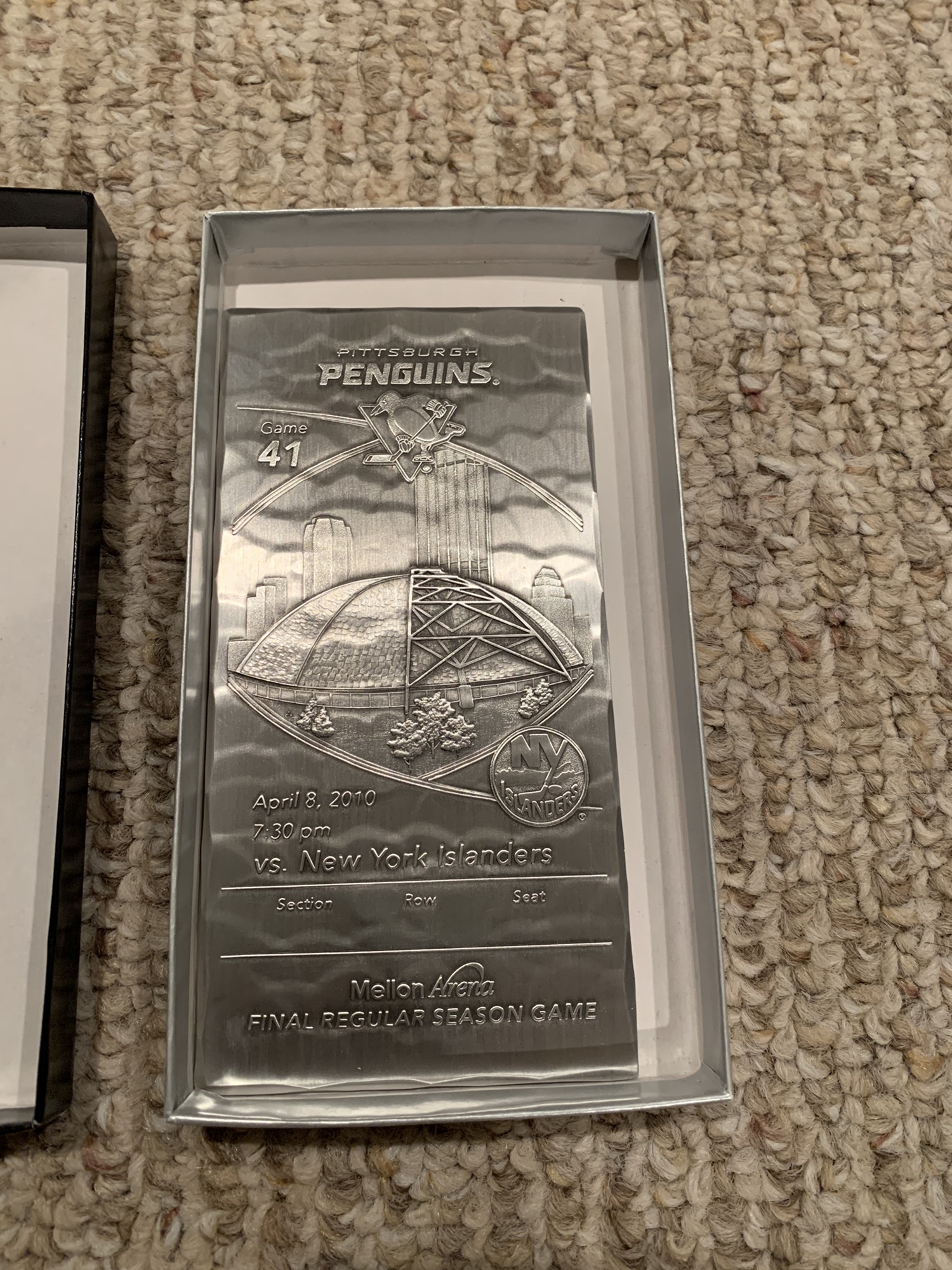 Pittsburgh Penguins Custom Commemorative Ticket, Final Regular Season ...