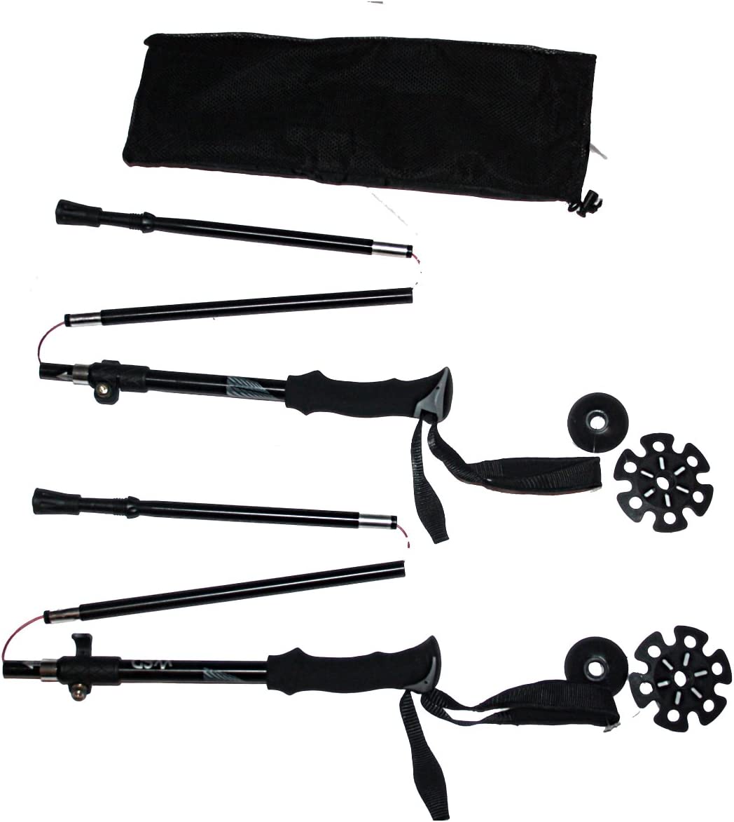 4 Season ski Poles Tri-Fold Trekking Poles / Sticks Folding Collapsible ...
