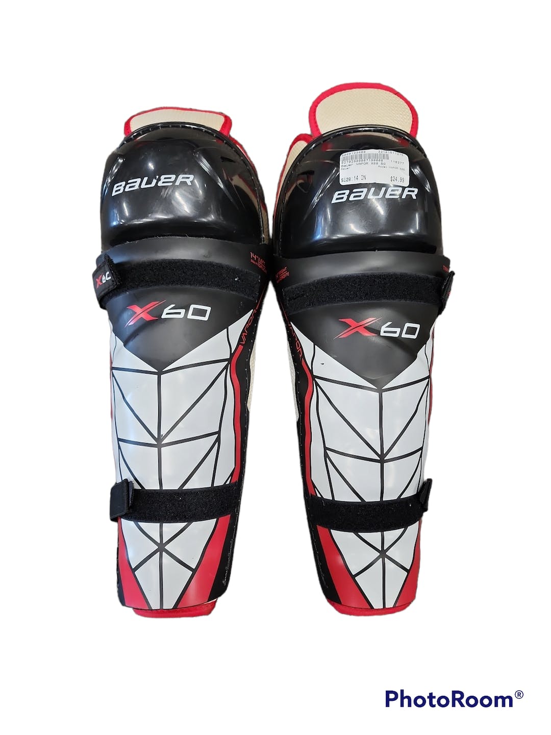 Used Bauer Vapor X60 14" Hockey Shin Guards | SidelineSwap