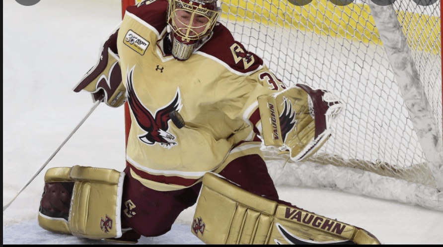 Senior Used XL Vaughn Boston College Ryan Edquist Maroon Hockey Goalie ...