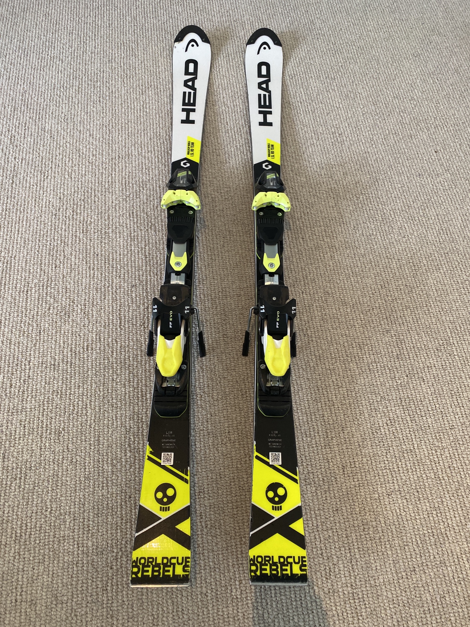 Used 2020 HEAD World Cup Rebels i.SL RD Racing Skis w/ Bindings ...