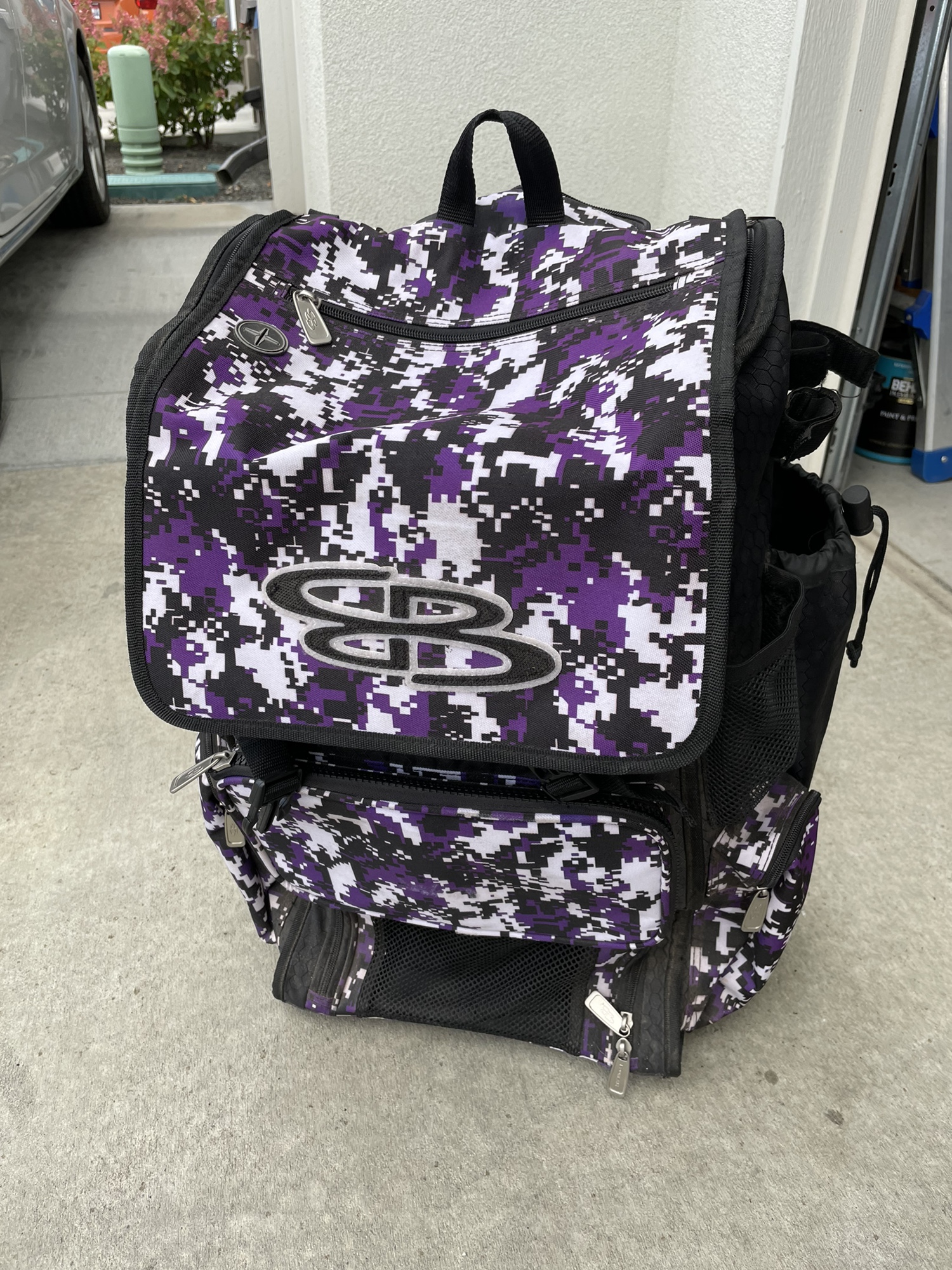 Boombah Superpack Rolling Bat Bag (Purple Digi-Camo) | SidelineSwap