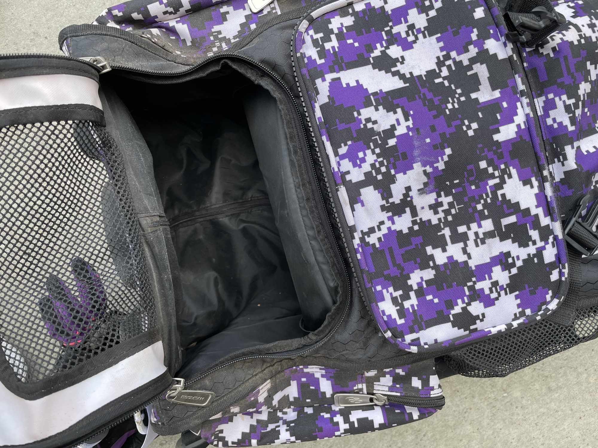 Boombah Superpack Rolling Bat Bag (Purple Digi-Camo) | SidelineSwap