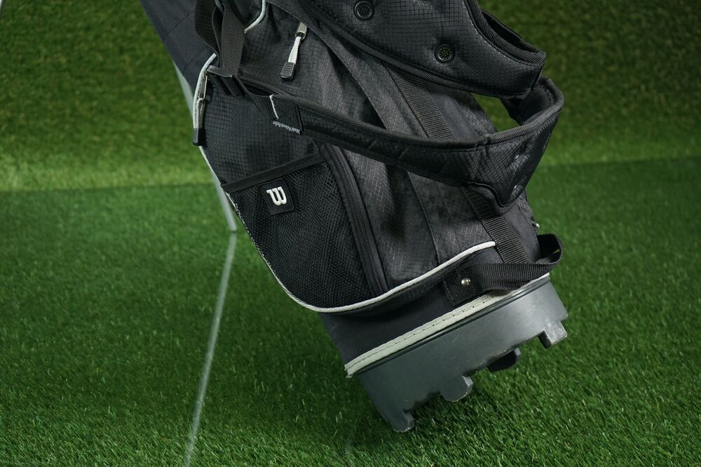 WILSON 4-WAY DIVIDER GOLF STAND BAG W/ DOUBLE CARRY STRAP, BLACK ...
