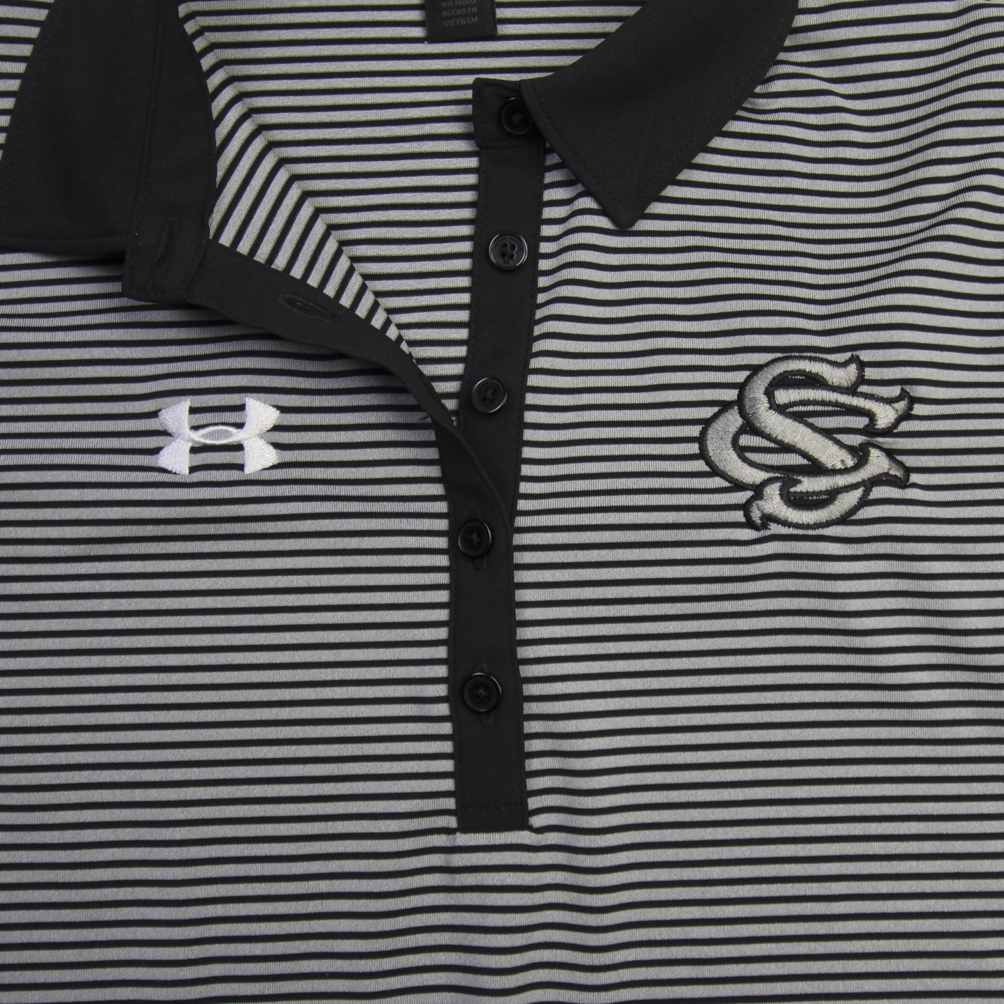 South Carolina Gamecocks Under Armour Polo Women's Black/Striped Used M ...