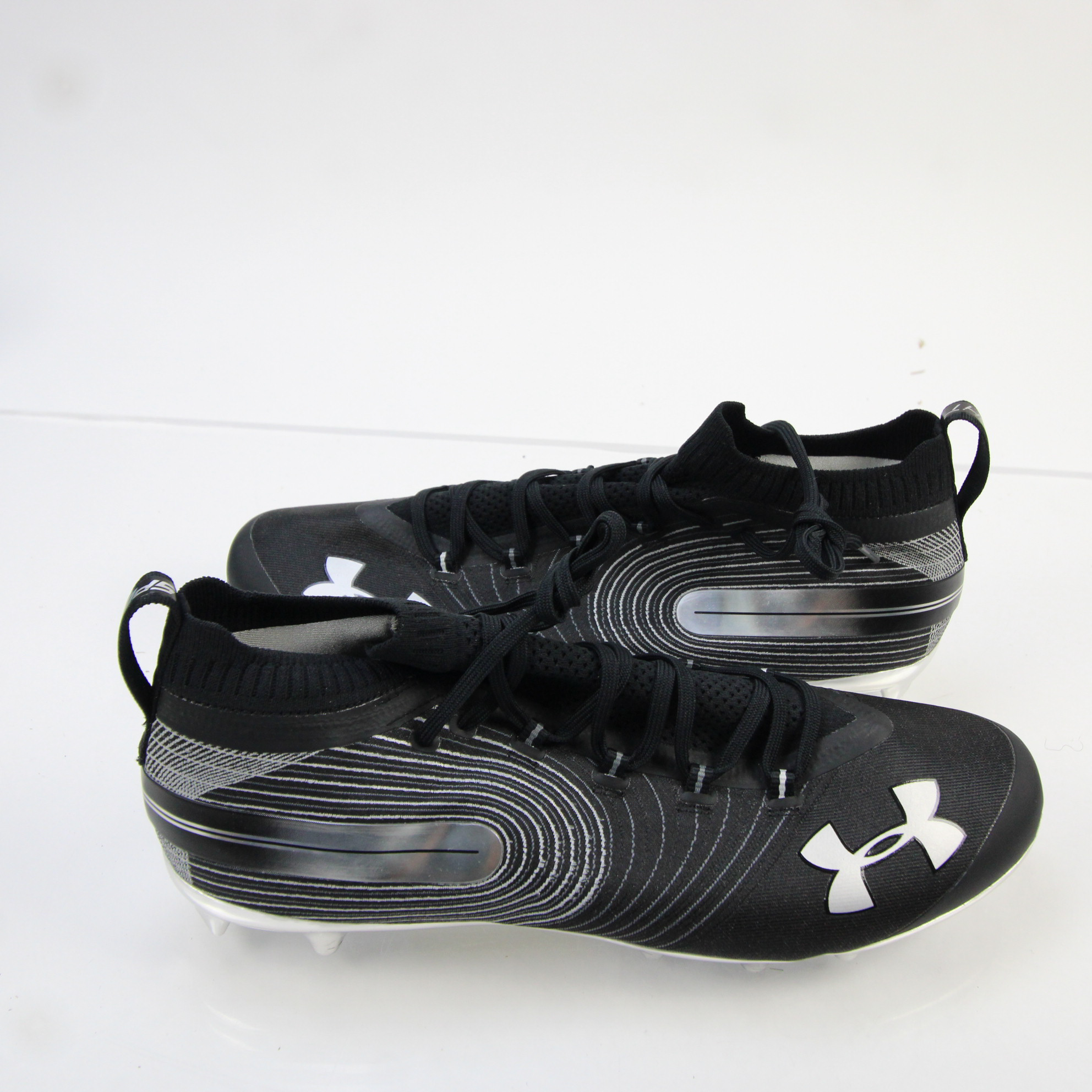 Under Armour Football Cleat Men's Black/Silver New without Box 15 ...