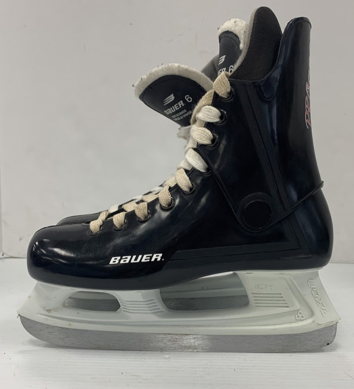 Vintage Bauer Plastic hockey skates size 6 D *Made in Canada* black ...