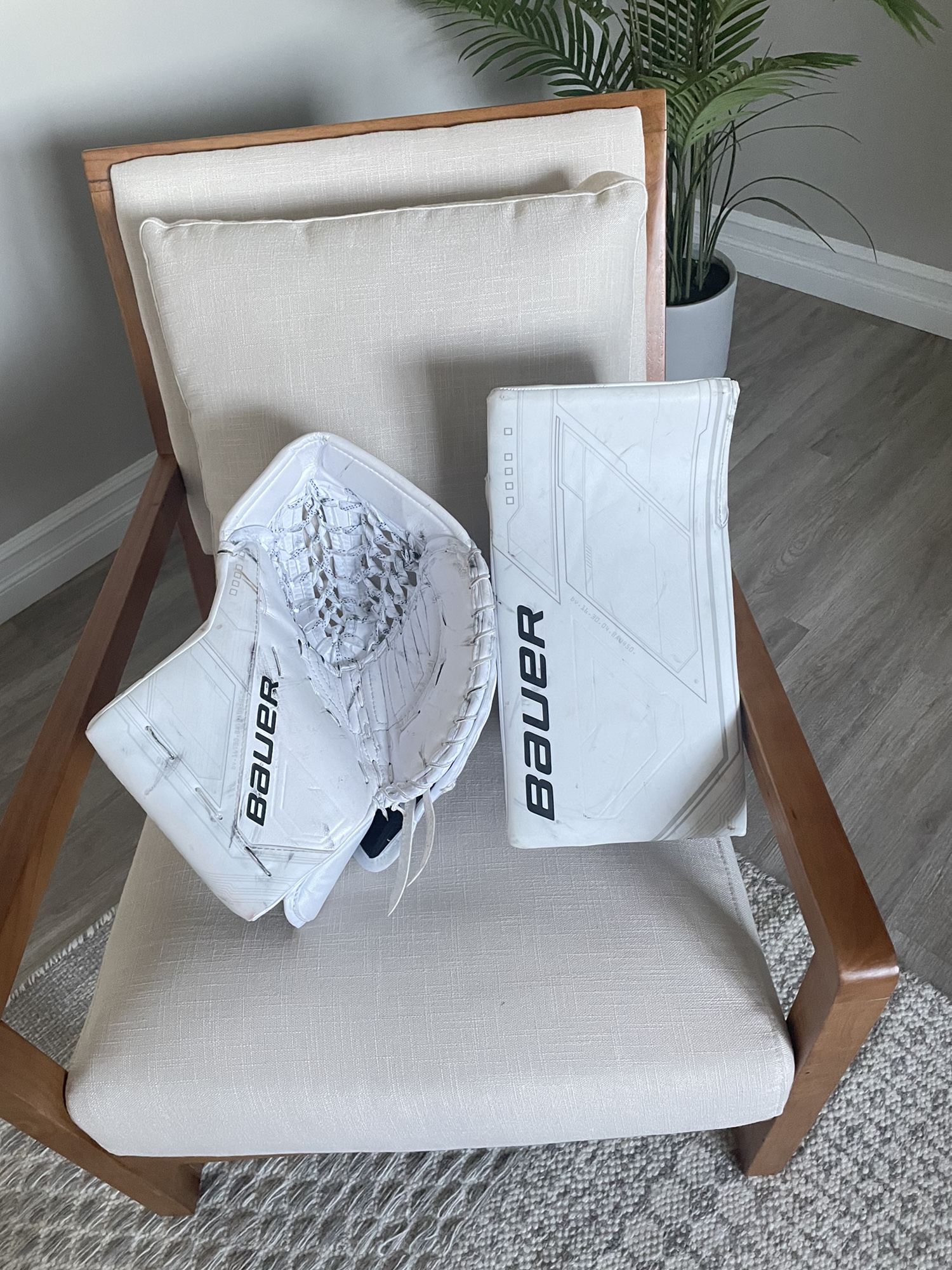 Bauer Supreme Mach Goalie Glove and Blocker | SidelineSwap