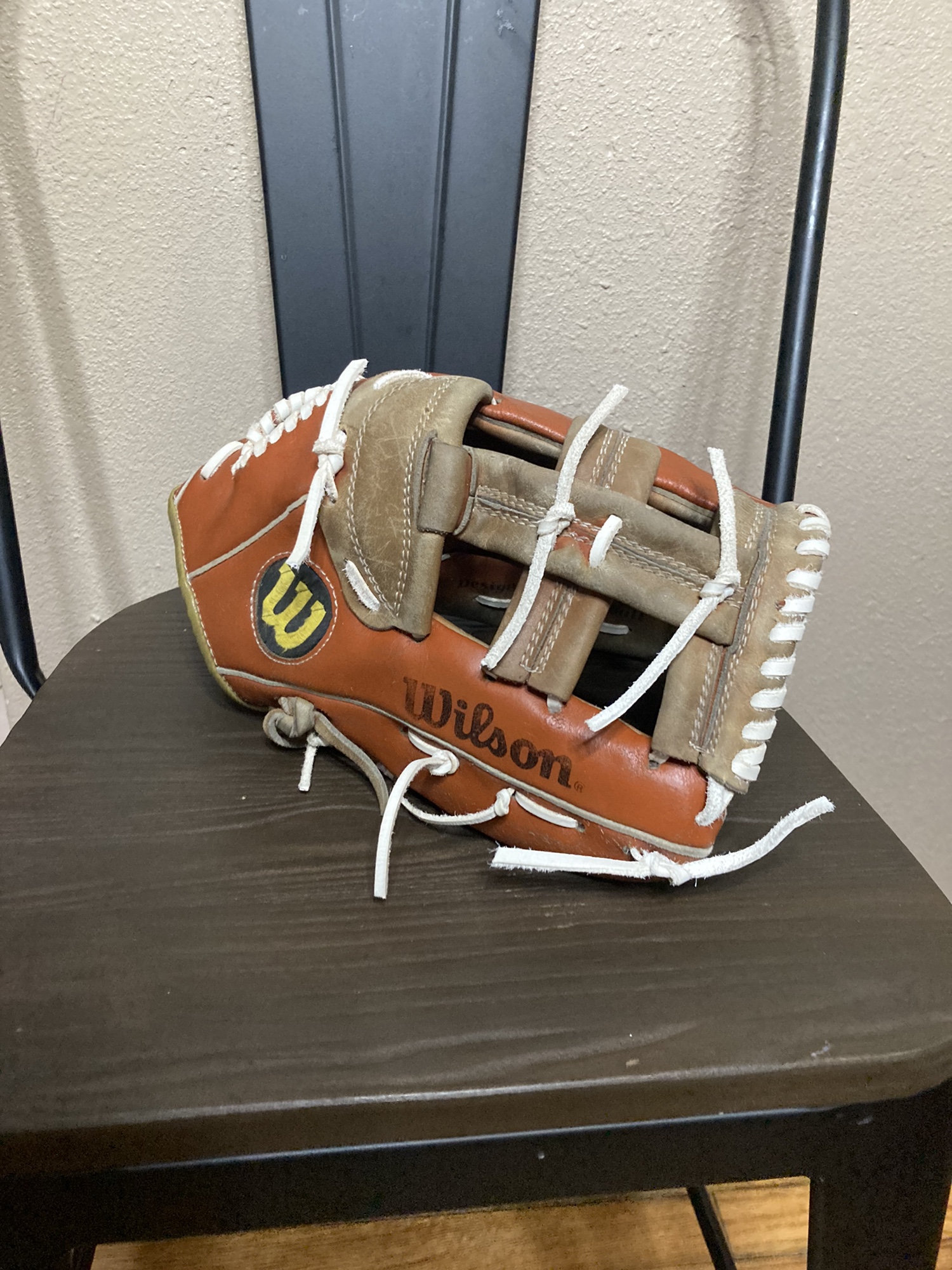 Re-laced/reconditioned Wilson A9871 Optima Silver Series Outfield Glove ...
