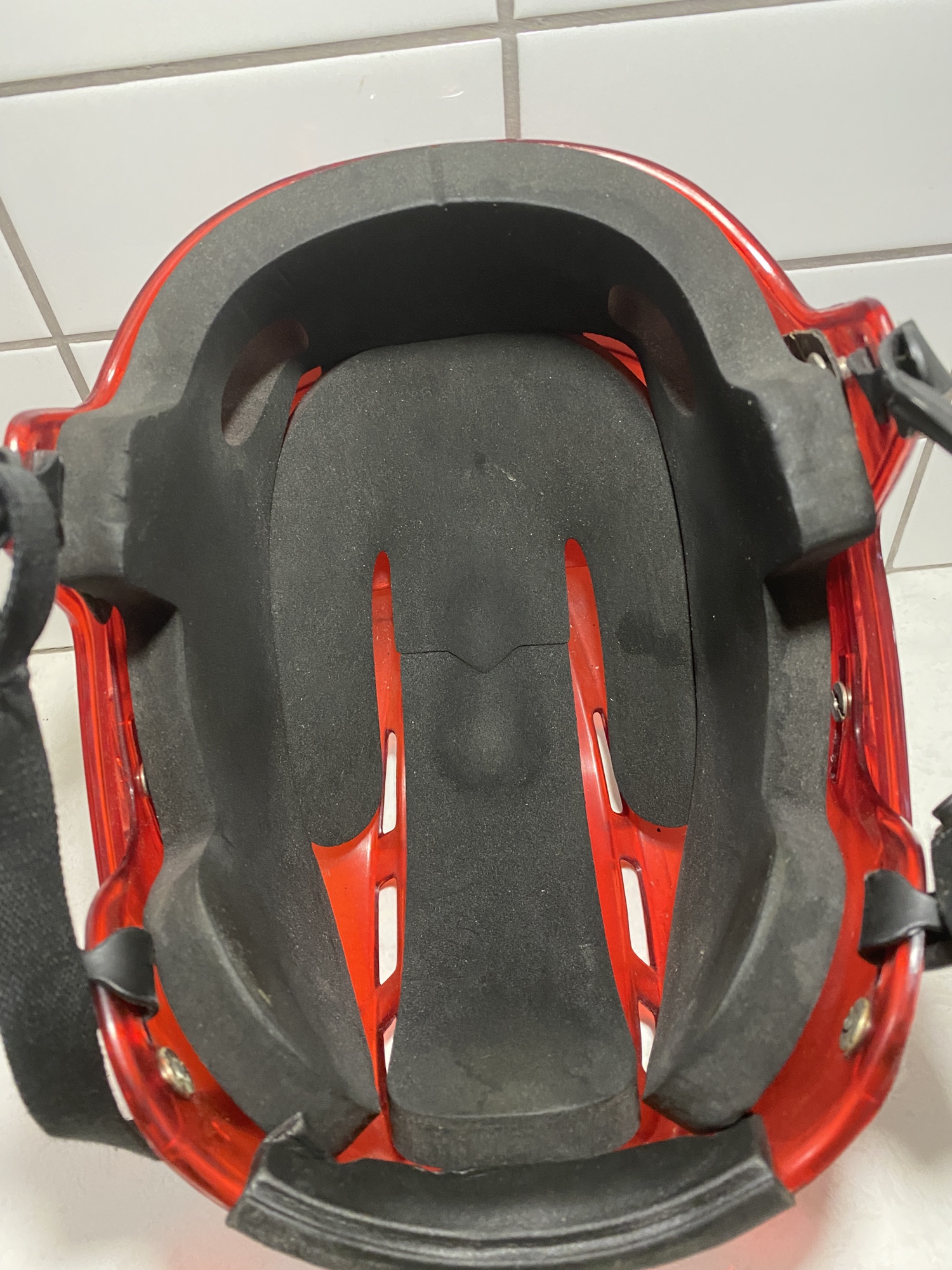 Translucent Red CCM HT2 Vintage Helmet | SidelineSwap