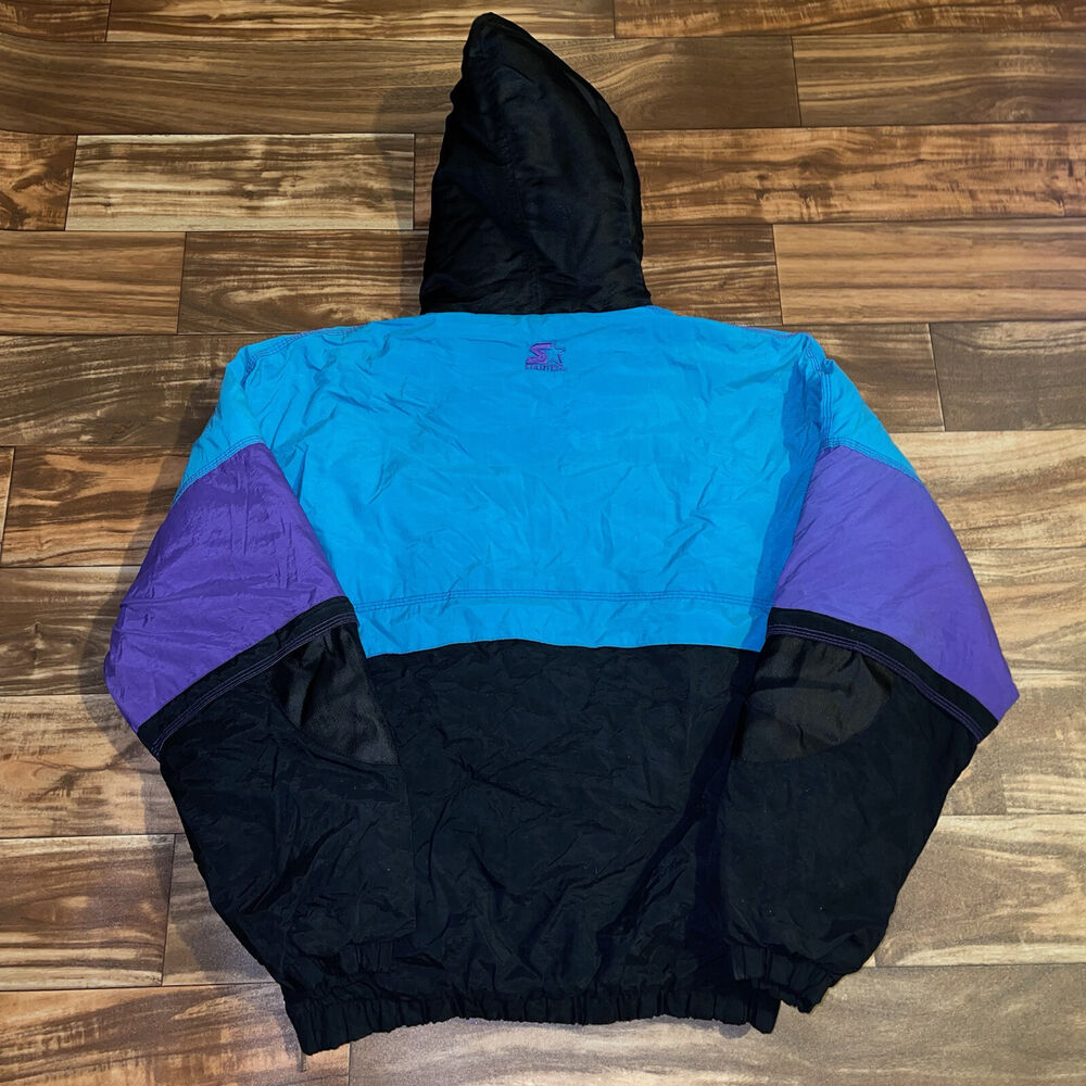 Vintage Half Zip Classic Puffer Quilted Starter Hoodie Jacket Rare ...