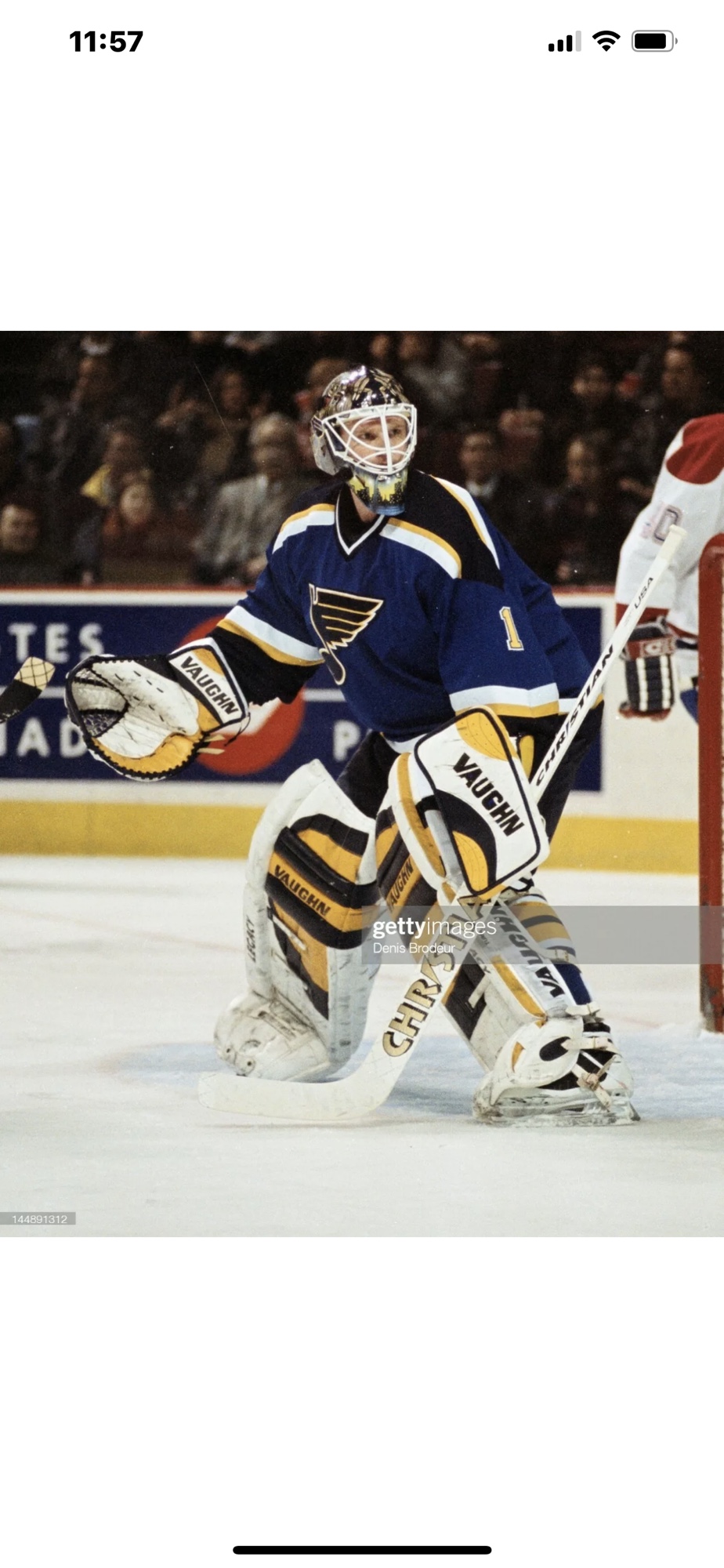 Roman Turek Game used Glove and Blocker | SidelineSwap