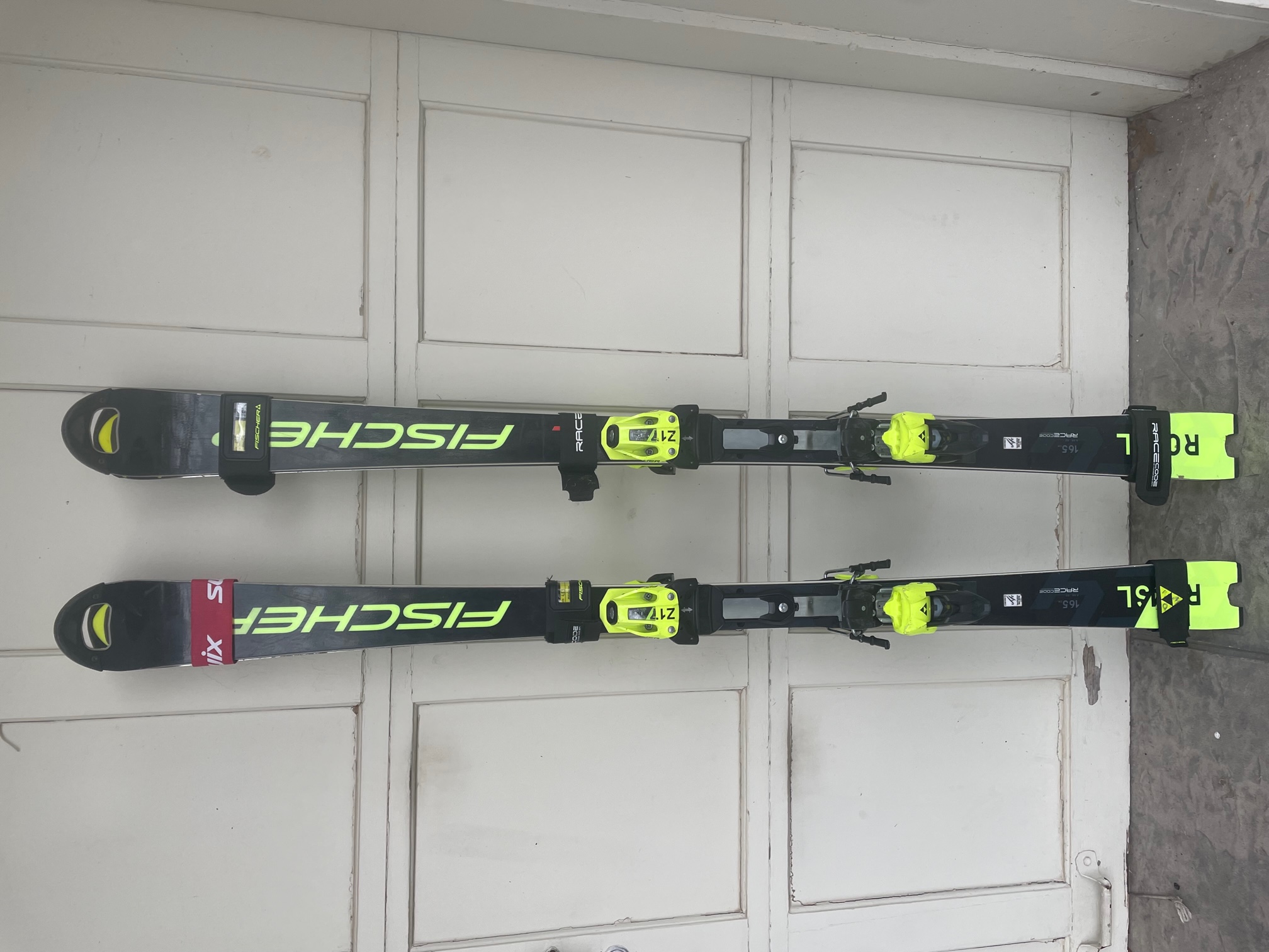 Used Men's 2021 Fischer 165 cm Racing RC4 World Cup SL Skis With Bindings Max Din 17 | SidelineSwap