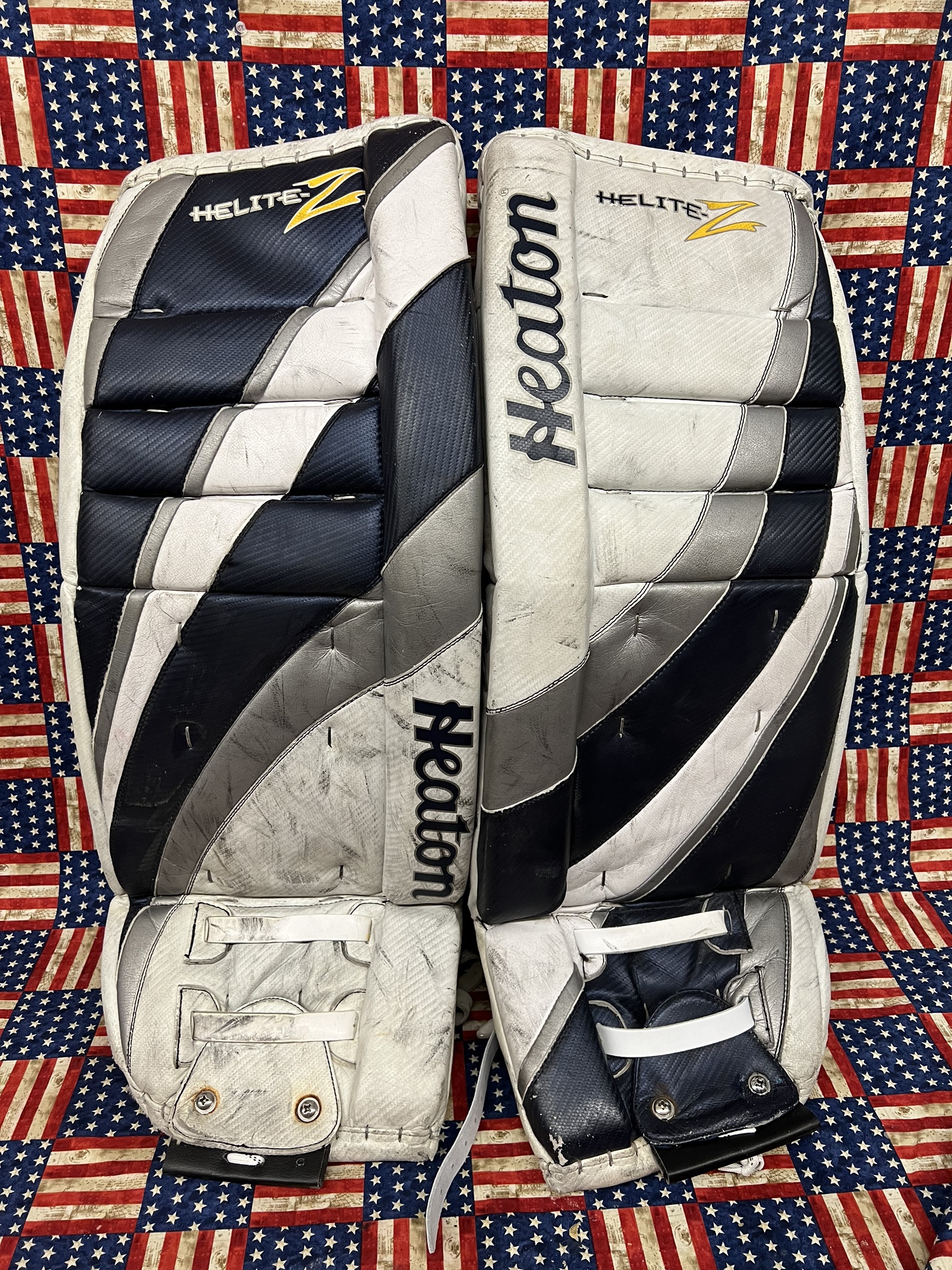 Used 34" Heaton Helite-Z Goalie Leg Pads | SidelineSwap
