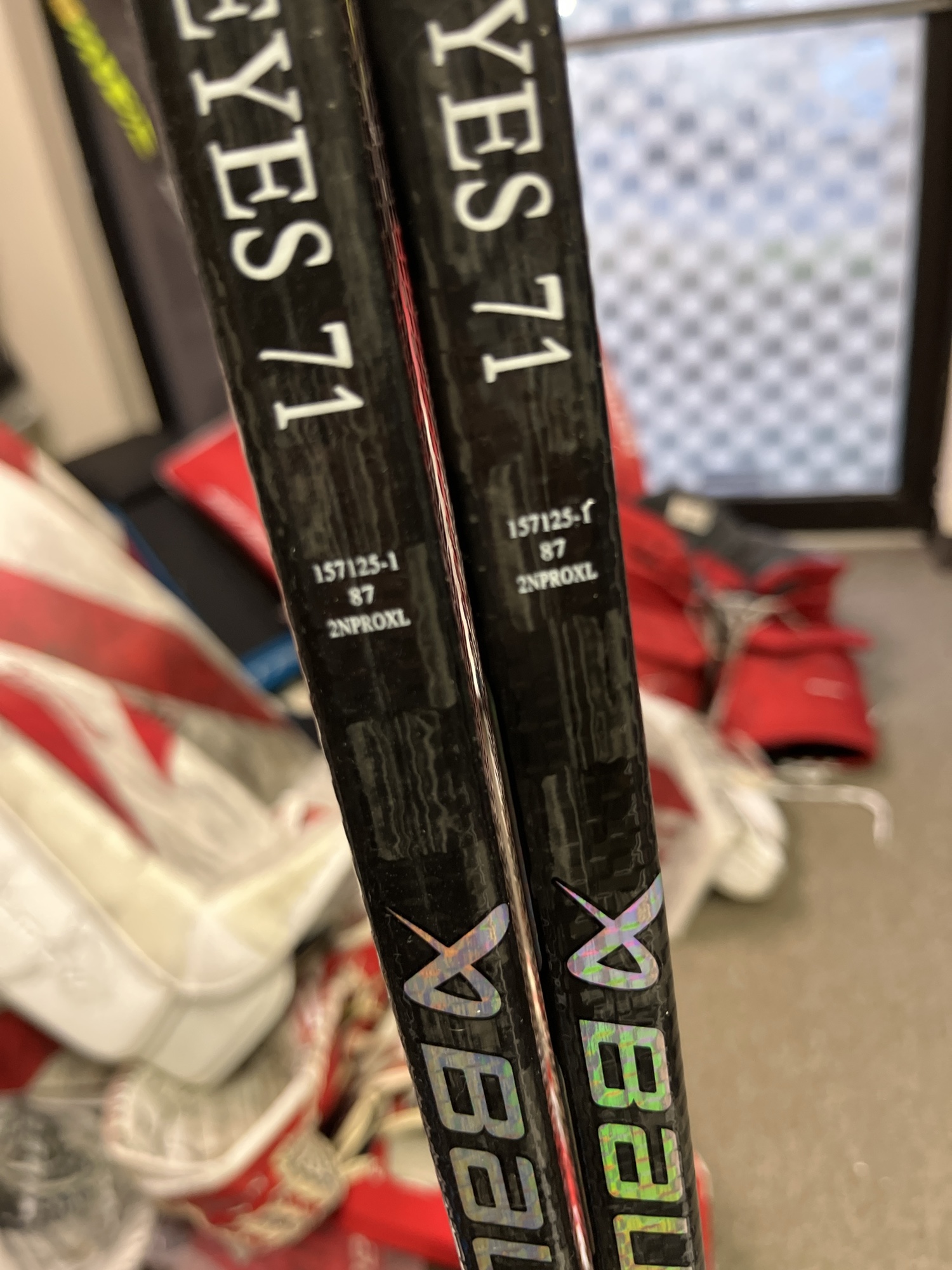 Two Pack Buckeyes #6 Bauer Nexus Sync (2NProXL) Hockey Stick LH P92M 87 ...