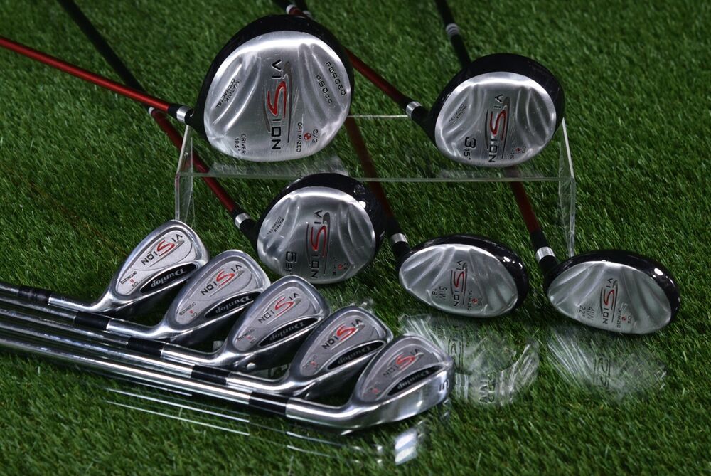 DUNLOP VISION CLUB SET 1W,3W,5W,3H,4H,5-P NO 9 W/ ACCUDYNE MID FLEX ...