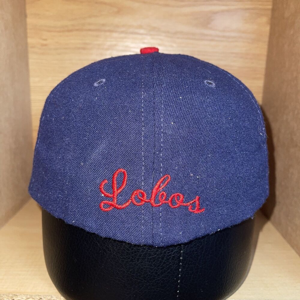 Vintage New Mexico Lobos Fitted Hat Cap Size 7 3/8 Wool Embroidered ...