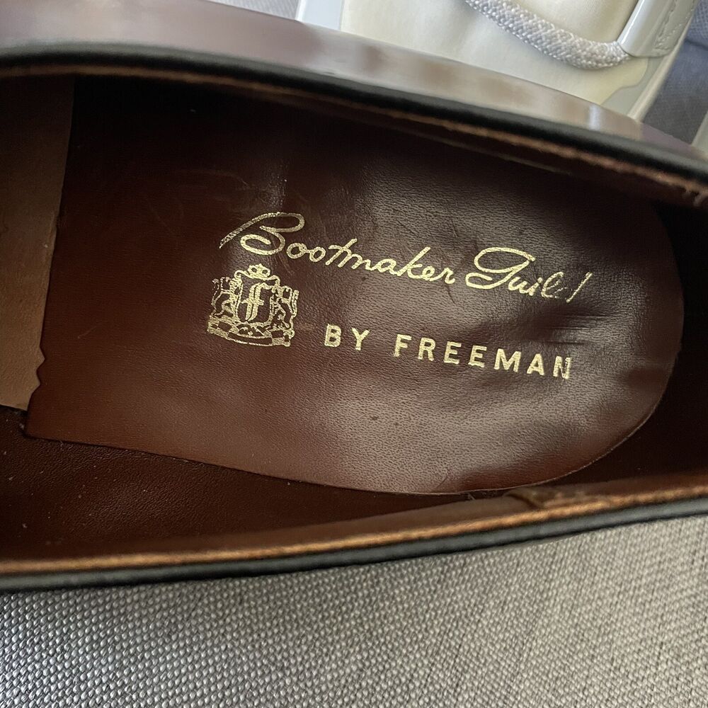 Freeman Bootmaker Guild Brown Leather Oxford Dress Golf Shoes Metal ...