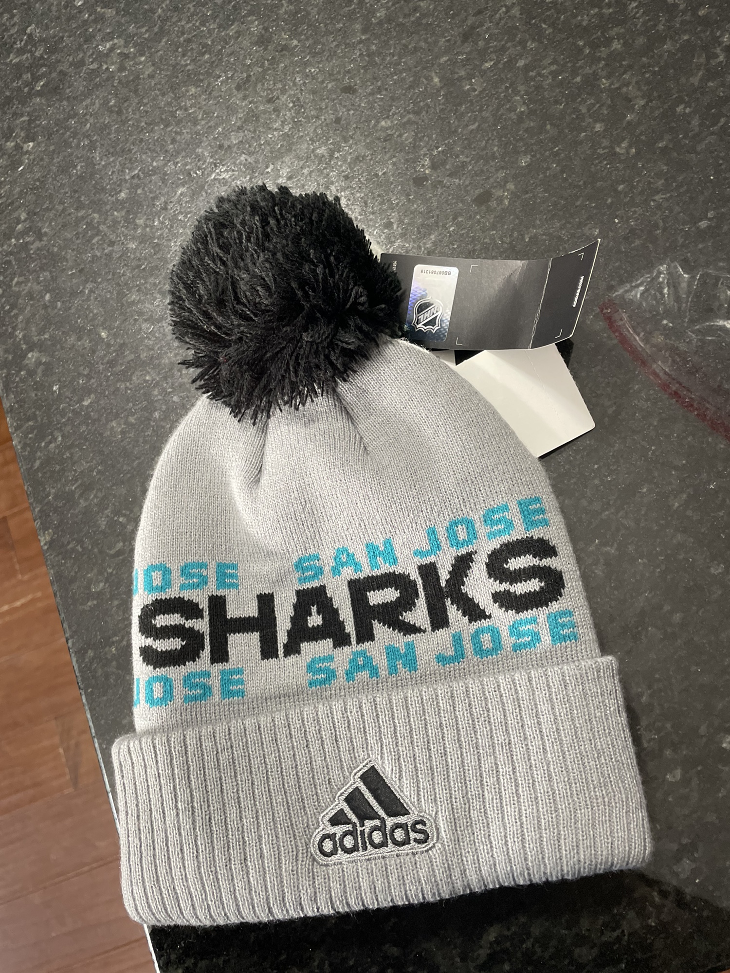 New Adidas San Jose Sharks Beanie Ball | SidelineSwap