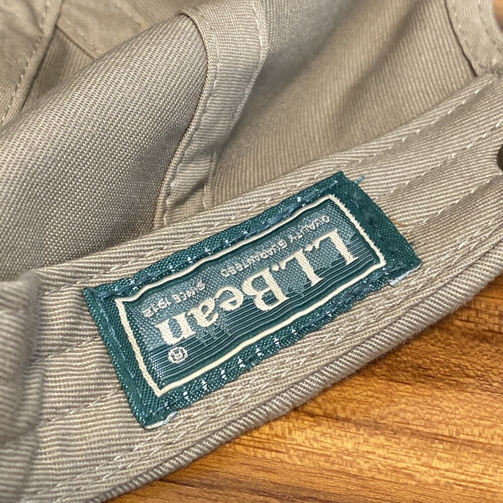 LL Bean Hat Baseball Cap Adult Beige Tan Light on Brim Small Flashlight ...