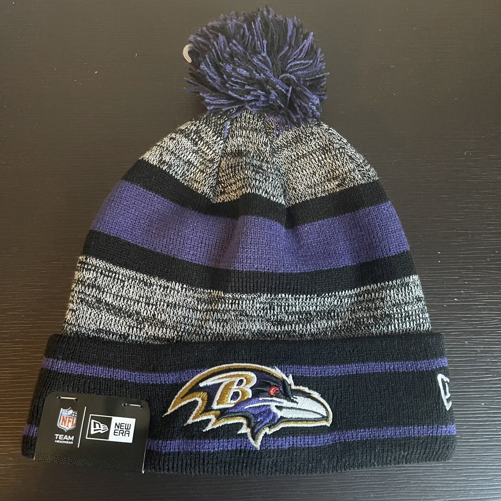 Baltimore Ravens New Era Sideline Beanie Hat Purple Black Winter Cuffed ...