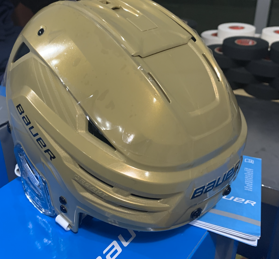 New Large Bauer Re-Akt 85 Helmet Vegas Gold | SidelineSwap