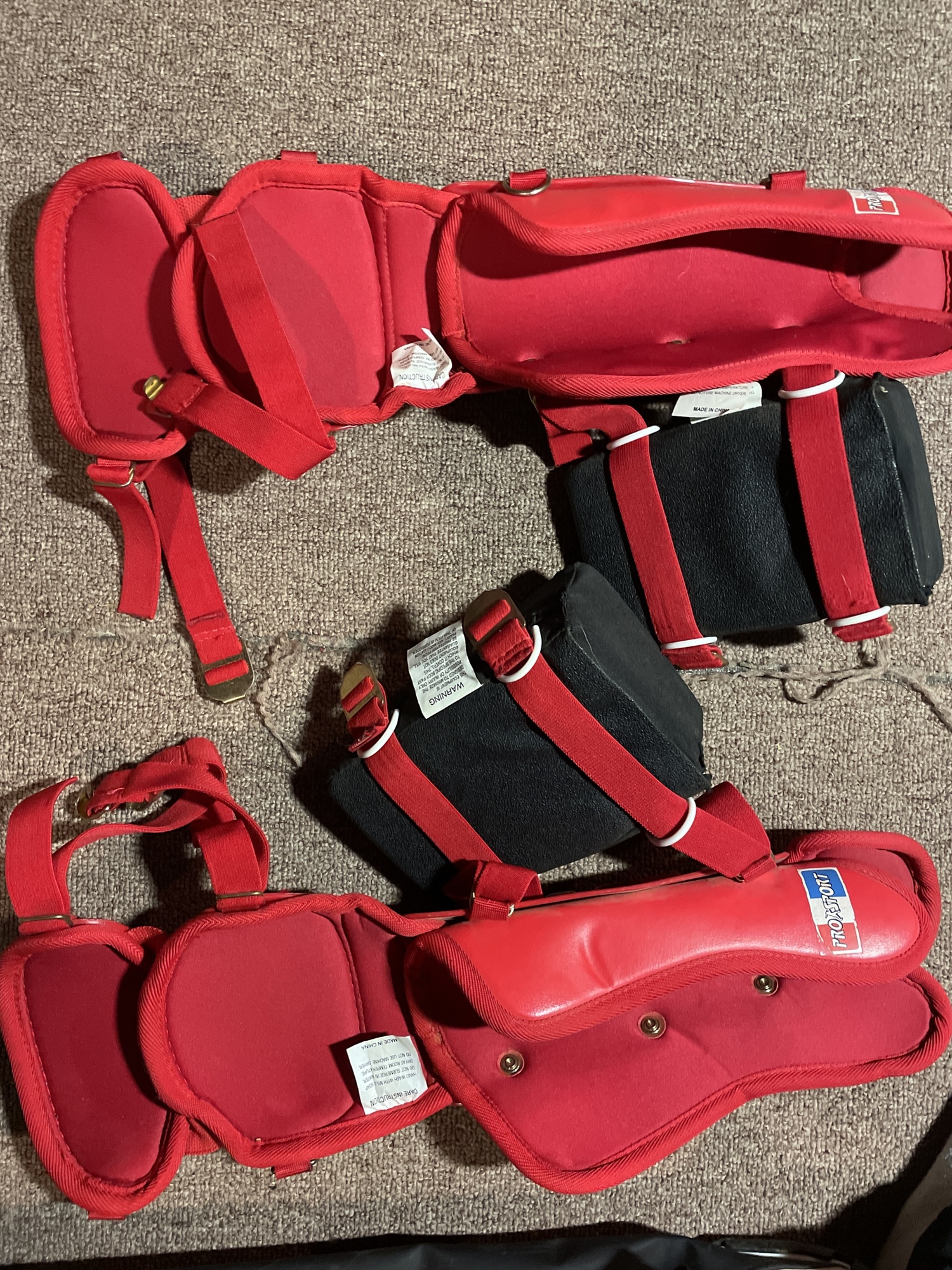 red Prosport catcher shin pads | SidelineSwap