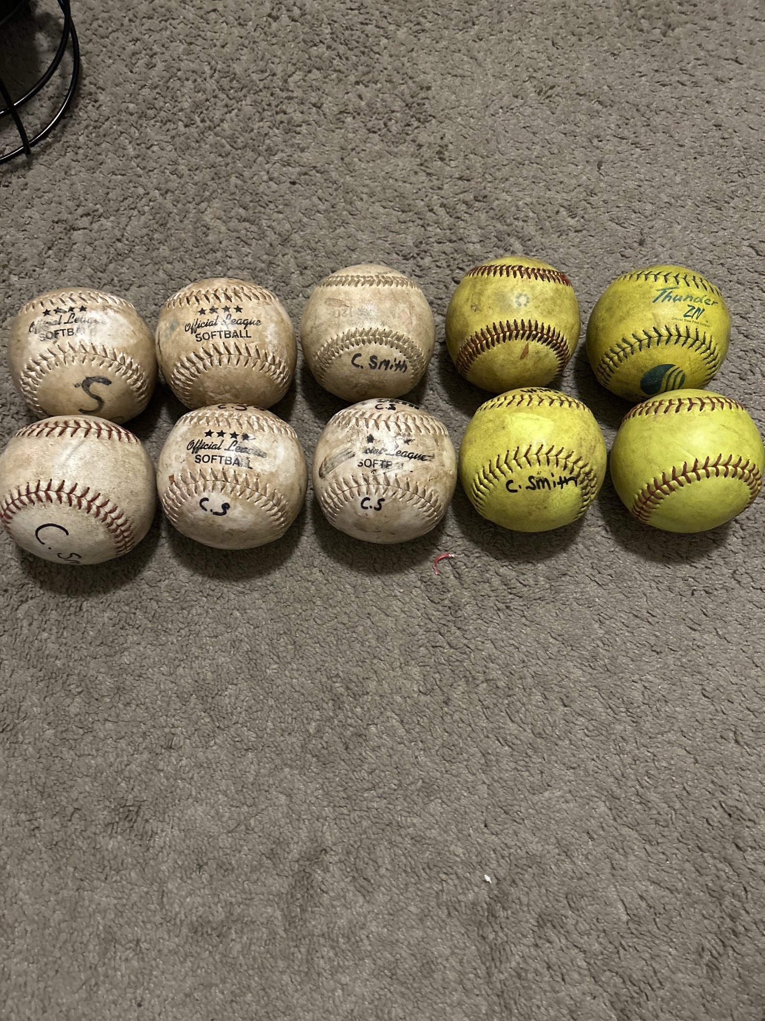 10 Pack of Softballs (Green And White) | SidelineSwap