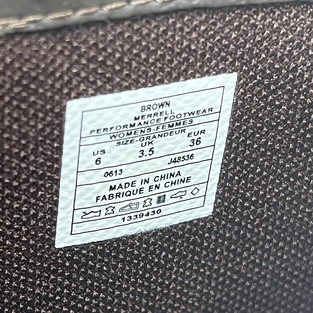 Merrell Luxe Whip Brown Leather Side Zipper Mid Calf Moto Boots Women ...