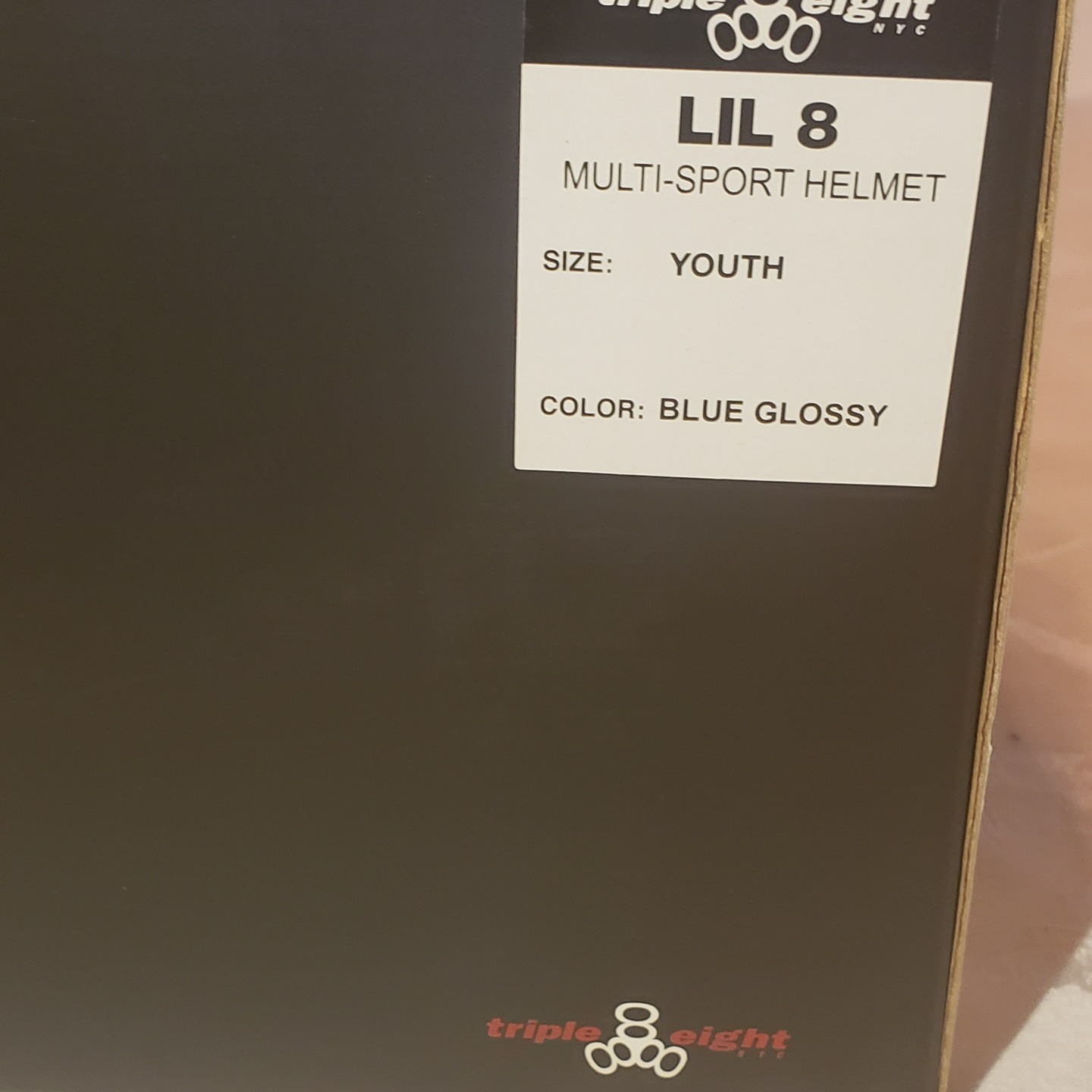 New TRIPLE 8 DUAL CERIFIED LIL 8 Helmet- BLUE GLOSSY - YOUTH SIZE ...